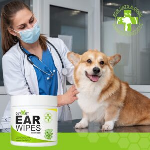 Dog Eye Wipes, 120 Pet Tear Stain Wipes for Dogs and Cats, Dog Ear Wipes - Cat Dog Ear Cleaner,