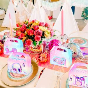 LaVenty 12 PCS Singer Theme Party Party Favor Boxes Singer Theme Birthday Party Supplies Treat Boxes Kids Candy Treat Bag for Birthday Wedding Bridal Shower