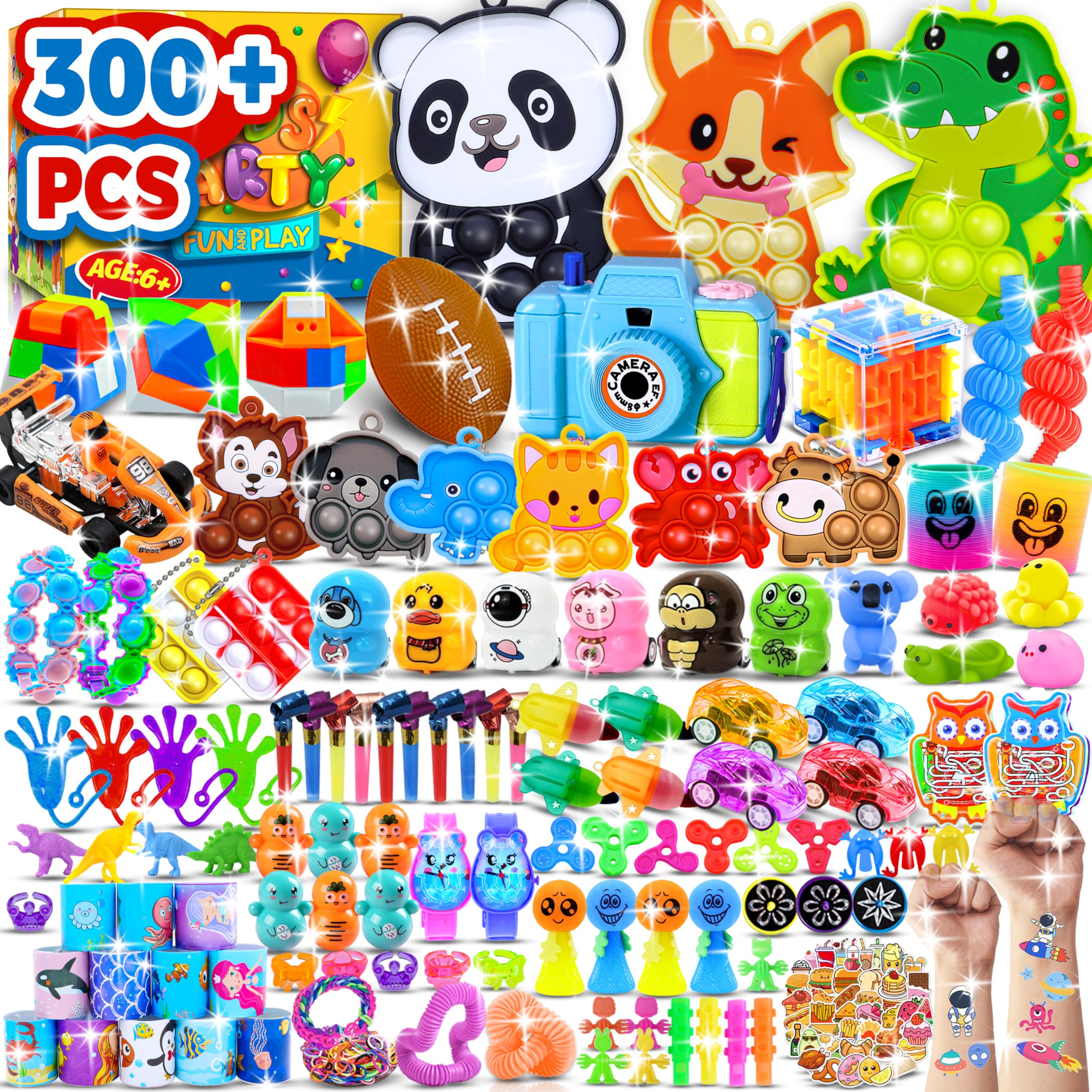 Olganicor 300 PCS Party Favors for Kids, Fidget Toys Bulk, Treasure Box Toys for Classroom Prizes for Kids Goodie Bag Stuffer Birthday Party Carnival Prizes, Pinata Filler Stuffers