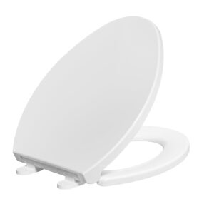 samodra elongated toilet seat (withstand 440 lbs), slow close toilet seat with non-slip bumpers and metal installation hardware, easy to install (elongated-02)