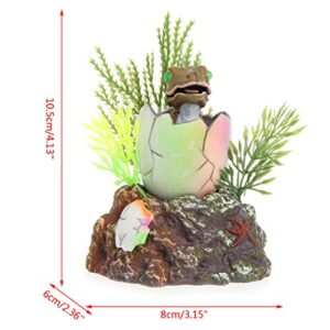 TERNCOEW Aquarium Decorations Small Ornaments Baby Dinosaur In Egg For Fish For Tank Aquatic Pet Supplies With Air Hose Aquarium Heater Light Thermometers Gravel Sand Decorations