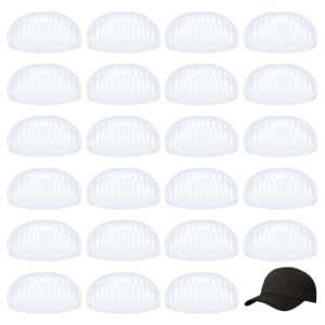 fingerinspire 24pcs hat support pad holder clear plastic cap insert shaper baseball hat support holder caps inner support protector half hat stay hat shaper for baseball cap golf hat storage supplies