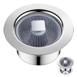 kitchen sink drain strainer,3 in 1 stainless steel sink aid,stainless steel bouncing drainage basket filtering,upgraded sink bounce core drain strainer