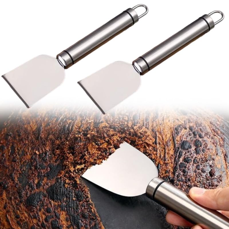 2 Pack Stove Scrapper for Tough Case - Wide Using Stainless Steel Scrapper for Stove BBQ Grill Kitchen - Sticker Glue Refrigerator Ice Remover