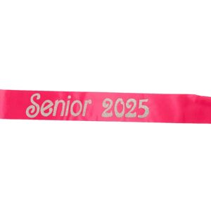 Conggluuo Senior 2025 sash,senior sashes class of 2025 senior sash Pink sash with Silver Glitter graduation sash for Graduation Party Supplies 2 Pack senior sashes Pink Silver 2pcs