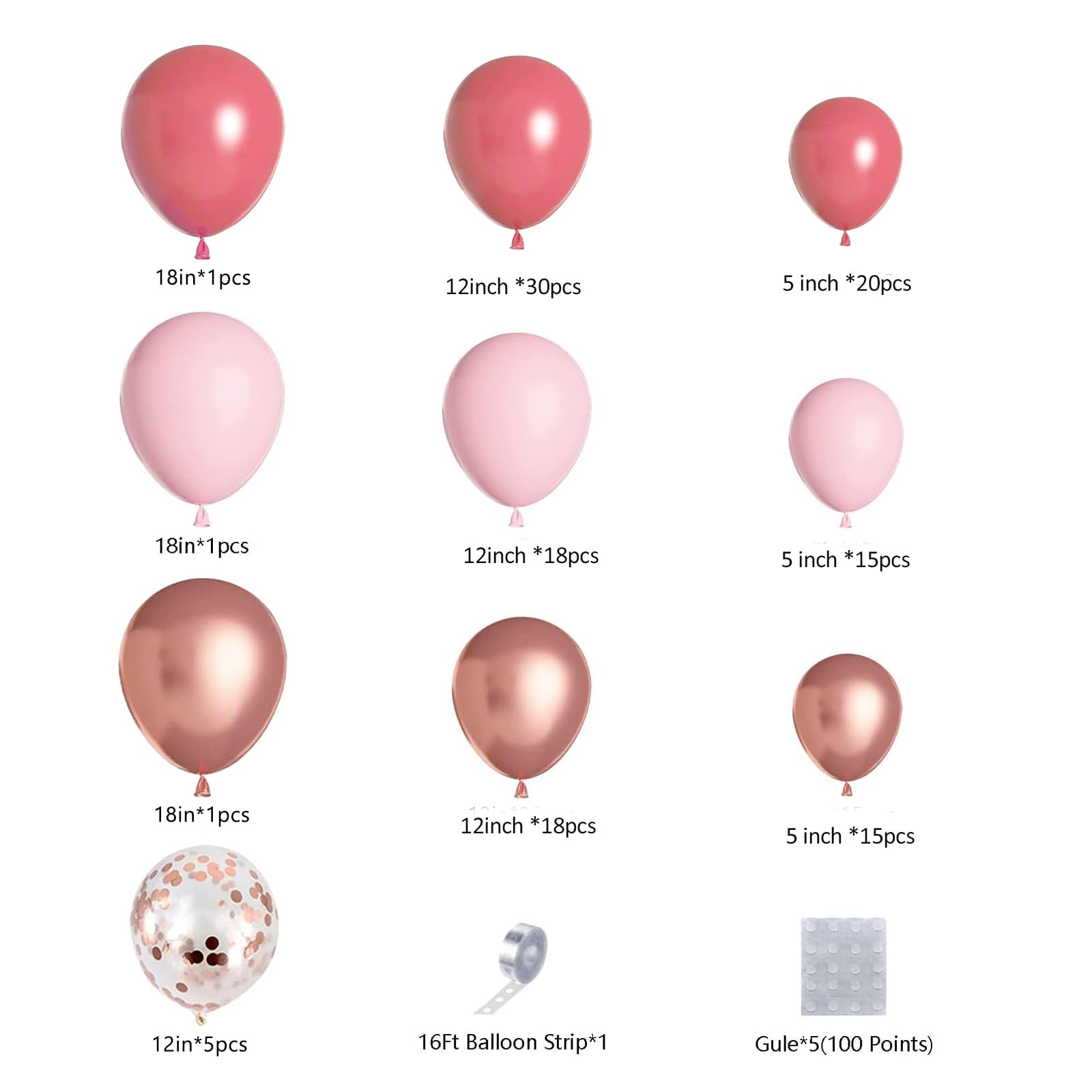 Dusty pink balloon arch kit, Rose Gold Balloon Arch Kit With 18inch 12inch 5inch Dusty Rose, Pastel Pink, Rose Gold Balloons For Baby Shower, Bridal, Engagement, Wedding Birthday Decorations