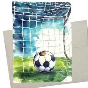 whitman and daughter soccer birthday card (1 premium folded card, blank inside, 5x7 inch) cute soccer celebration card for all happy occasions, coach thank you, graduation - 845