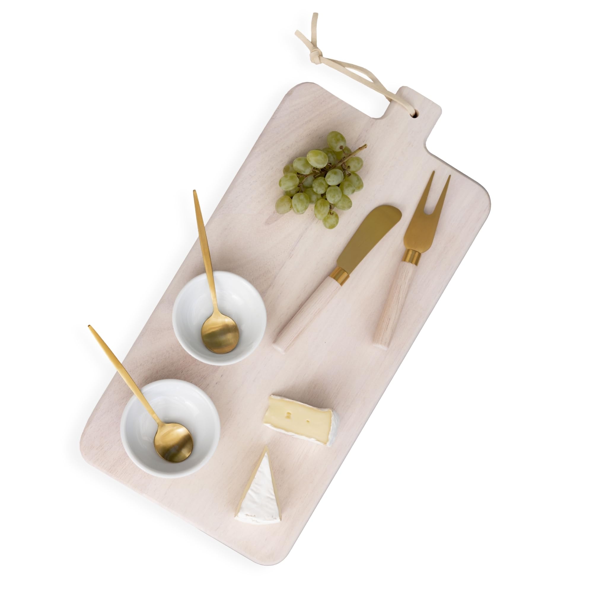 The Bamboo Abode Charcuterie Board Gift Set, White | Charcuterie Tray, Cheese Board Set, Cheese Tray, Charcuterie Board Set, Cheese Platter, Wooden Charcuterie Board