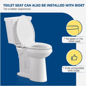 SAMODRA Elongated Toilet Seat (Withstand 440 Lbs), Slow Close Toilet Seat with Non-Slip Bumpers and Metal Installation Hardware, Easy to Install (Elongated-02)