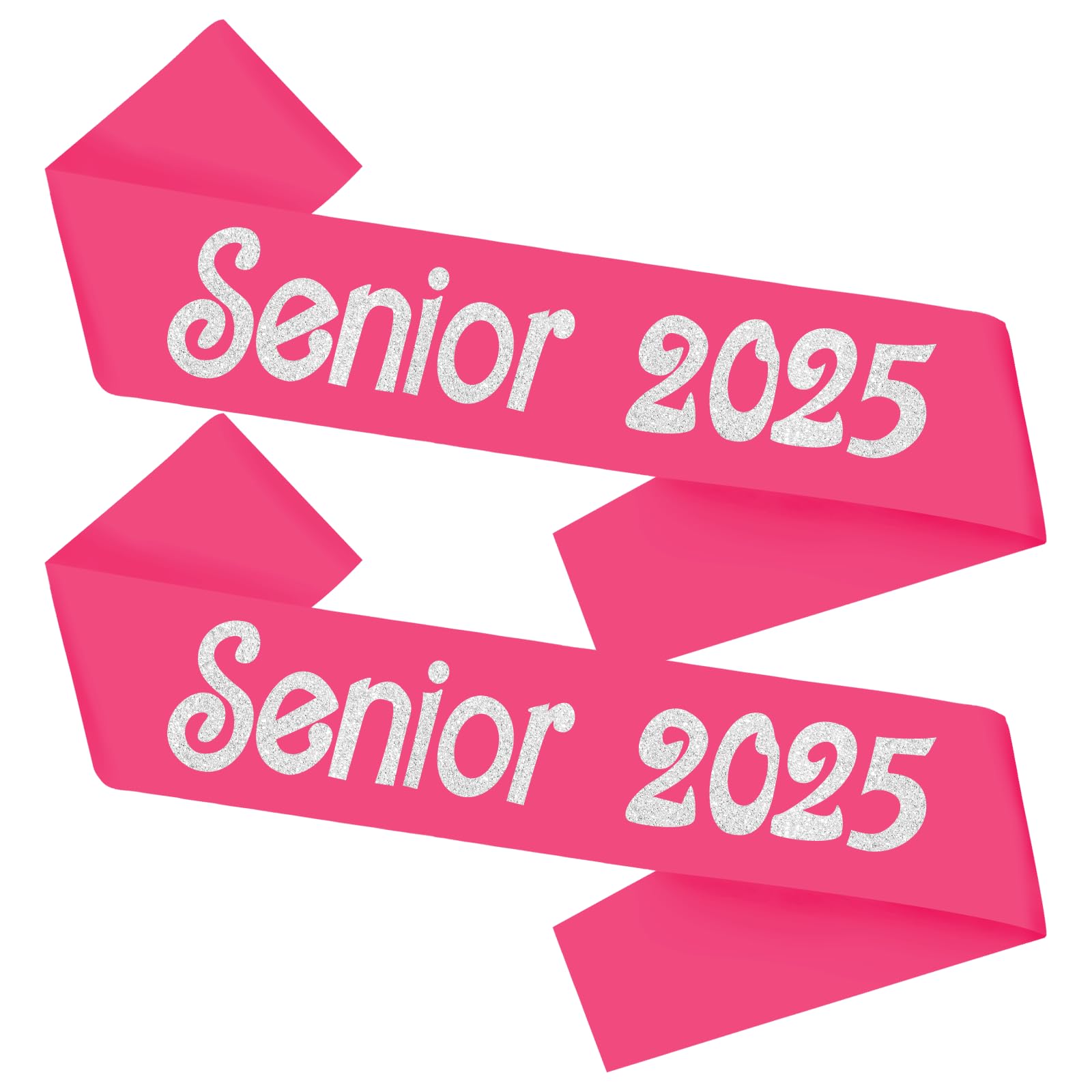 Conggluuo Senior 2025 sash,senior sashes class of 2025 senior sash Pink sash with Silver Glitter graduation sash for Graduation Party Supplies 2 Pack senior sashes Pink Silver 2pcs