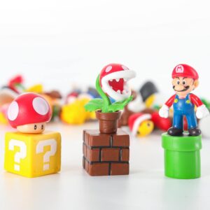 Super Bros Action Figures - 48PCS Super Mary Cake Toppers Birthday Party Favor Decorations, Video Game Figurines Character Toys for Boys Gils Gift