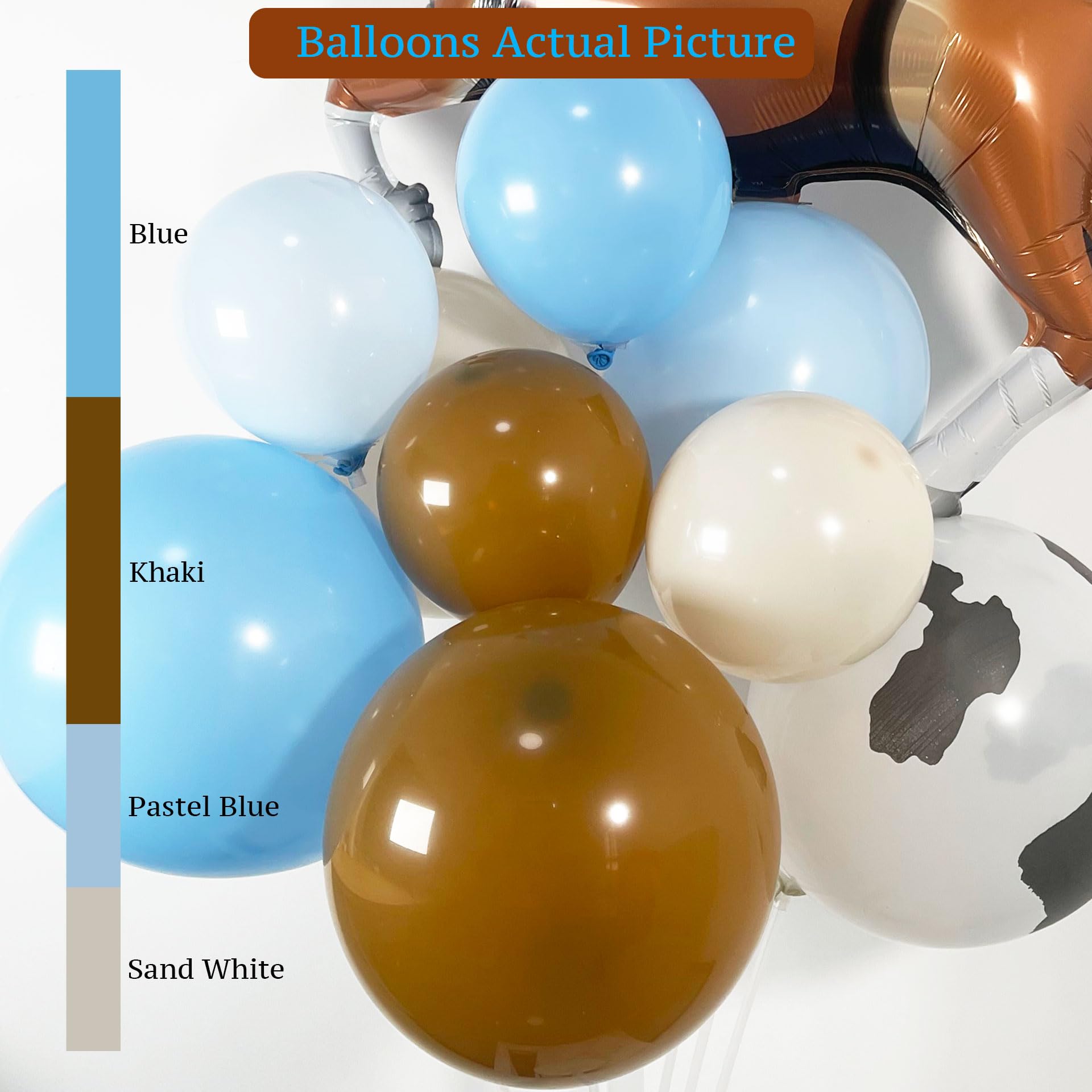 146pcs Cowboy Balloon Arch Brown, Blue, Cow Print Balloons Giant Horse Balloon Farm Highland Cow Vaquero Party Decorations Western & Rodeo Birthday Holy Cow Baby Shower Themed Party Supplies For Boy