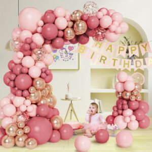 Dusty pink balloon arch kit, Rose Gold Balloon Arch Kit With 18inch 12inch 5inch Dusty Rose, Pastel Pink, Rose Gold Balloons For Baby Shower, Bridal, Engagement, Wedding Birthday Decorations