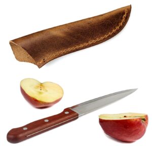 HUANIZI Cowhides Leather Case For Fruit Straight Cowhides Leather Sheath Protective Holsters Kitchen Outdoor Leather Sheath, Small