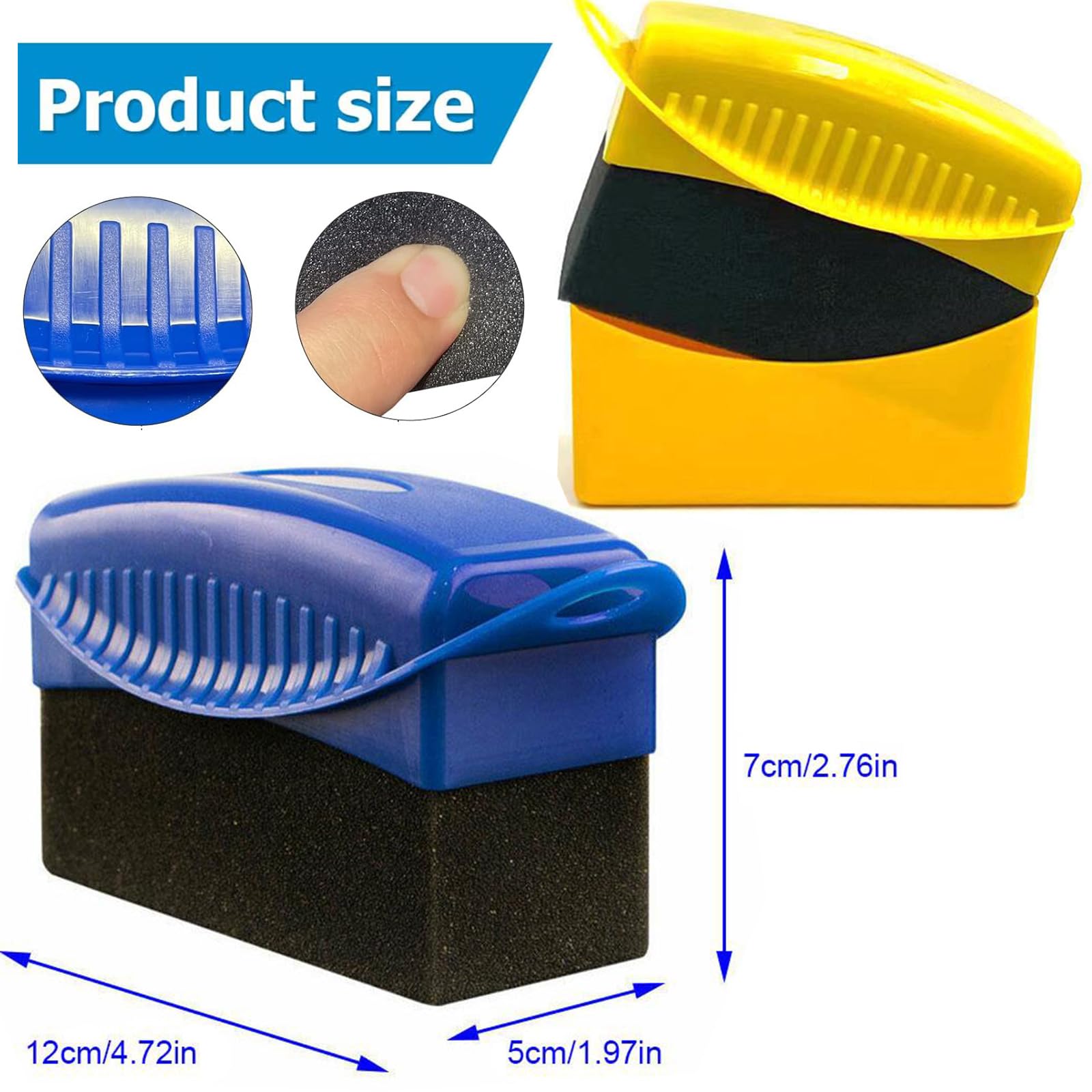 2PCS Tire Shine Applicator,Tire Dressing Applicator,Tire Shine Sponge Pad,Reusable Tire Shine Brush Applicator with Ergonomic Rectangular Box Detailing Wheel Cleaner Car Tire Brush,Car Detailing kit