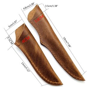 HUANIZI Cowhides Leather Case For Fruit Straight Cowhides Leather Sheath Protective Holsters Kitchen Outdoor Leather Sheath, Small