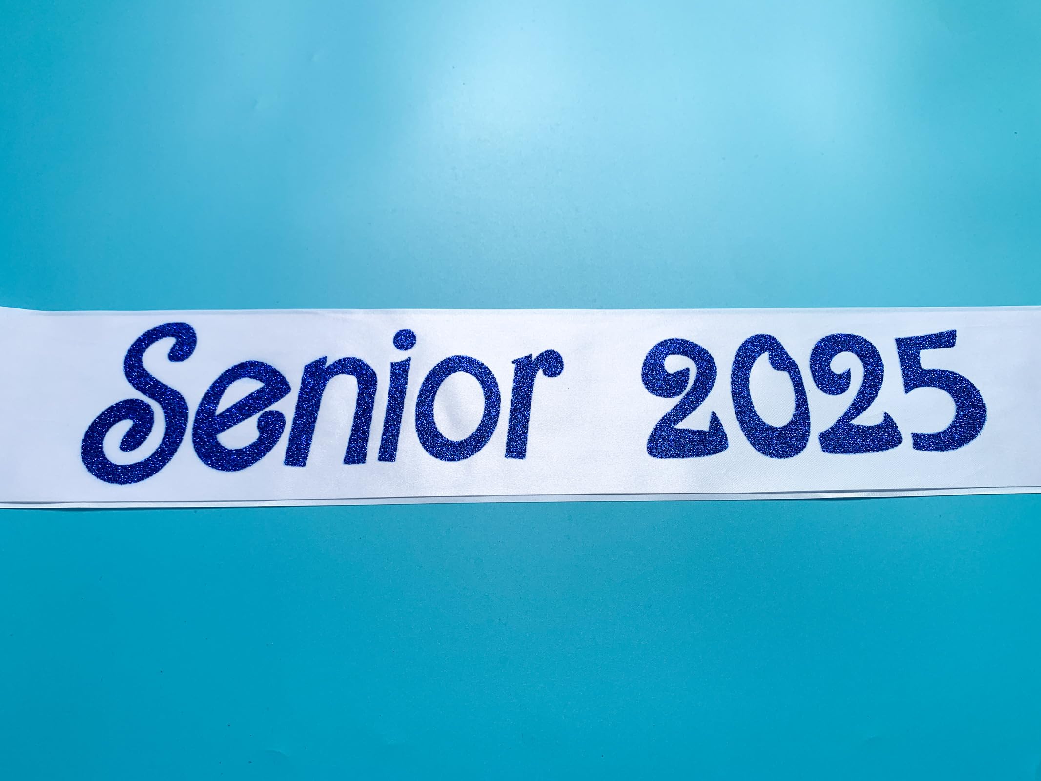 Conggluuo Senior 2025 sash,senior sashes class of 2025 senior sash White sash with Blue Glitter graduation sash for Graduation Party Supplies 8 Pack senior sashes White Blue 8pcs