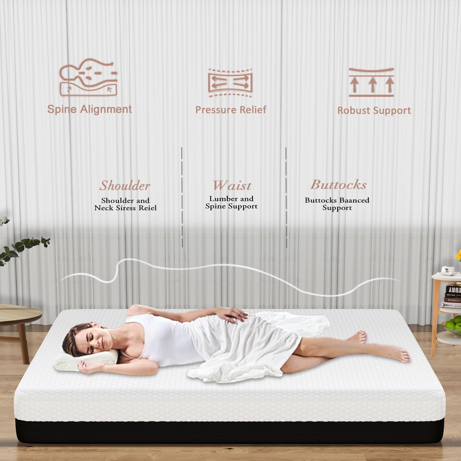 LIYIH Twin Mattress, 8 Inch Twin Mattress, Children’s Rooms Mattress,Guest Room Mattress,Twin Foam Mattress, Improved Sciatica CertiPUR Certification【New Version】