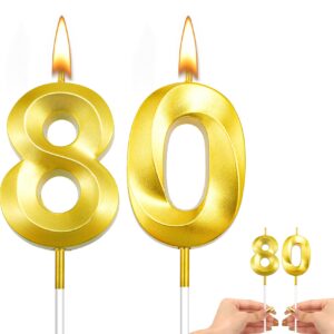 80th birthday candles happy 80th birthday cake topper 80th birthday decorations for women gold number candles birthday candles numbers velas de cumpleaños 80th birthday decorations men gold candles