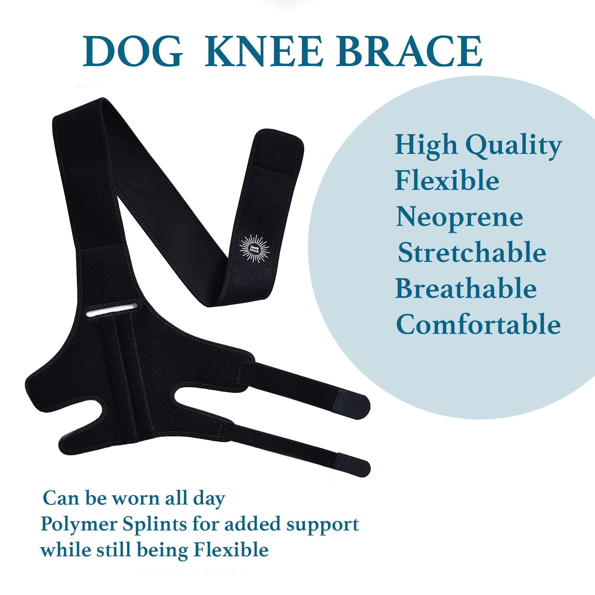 Generic Large Breathable Dog Knee Brace for Torn ACL Legs - Easy to Use, Neoprene Dog Leg Braces for Back Leg - ACL Brace for Dogs, Helps Reduce Pain and Heal Injuries