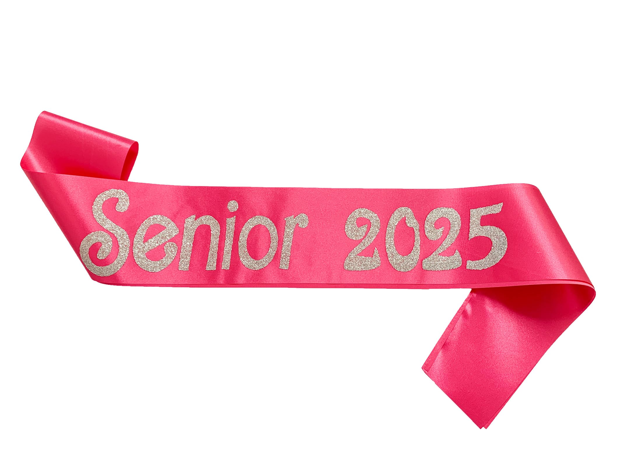 Conggluuo Senior 2025 sash,senior sashes class of 2025 senior sash Pink sash with Silver Glitter graduation sash for Graduation Party Supplies 2 Pack senior sashes Pink Silver 2pcs