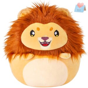 houwsbaby 12'' lion plush pillow, soft yellow lion stuffed animal toy, cute plush toy anime stuffed pillow, festivals, birthdays, christmas, halloween, thanksgiving day idael gift for boys girls kids