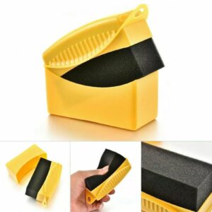 2PCS Tire Shine Applicator,Tire Dressing Applicator,Tire Shine Sponge Pad,Reusable Tire Shine Brush Applicator with Ergonomic Rectangular Box Detailing Wheel Cleaner Car Tire Brush,Car Detailing kit