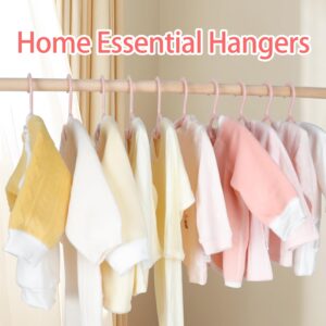 ManGotree Baby Hangers for Nursery Closet, 11''-14.5'' Adjustable Non-Slip Kids Hangers, Space Saving Stackable Plastic Hangers for Baby Toddler Children Kids Teen (20 Pack, Pink)