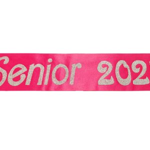 Conggluuo Senior 2025 sash,senior sashes class of 2025 senior sash Pink sash with Silver Glitter graduation sash for Graduation Party Supplies 2 Pack senior sashes Pink Silver 2pcs