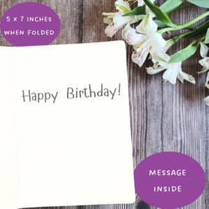 Whitman and Daughter Funny Happy Birthday Card for Him or Her (1 Premium Card, 5X7 Inch) witty purple bday card for adults with a dry sense of humor - 795