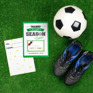 GlikCeil 4 Sets Soccer Coach Gift Card Holder Thanks Coach Gift Card Holders with Envelope Thank You for a Great Season Coach for Coach Team Gifts