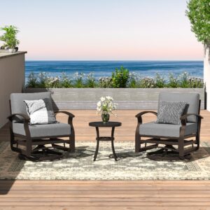 Knnbxa Aluminum Patio Furniture Set 8-Seat Metal Modular Outdoor Patio Conversation Sectional w/Swivel & Rocking Sofas and Coffee Table for Deck,Backyard,Lawn,Grey