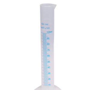 2 Pcs 100ml Plastic Measuring Cylinders Clear Graduated Cylinders Science Measuring Test Tubes Liquid Measuring Tools with Blue Graduation Lines