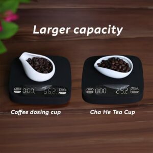 Set of 3 Coffee Dosing: Ceramic Coffee Dosing Cup, RDT Spary Bottle, Measuring Cup Hold Up to 30g Coffee, Ceramic Single Dosing Tray For Coffee (Black)