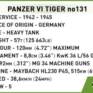 COBI Historical Collection WWII Panzer VI Tiger 131"