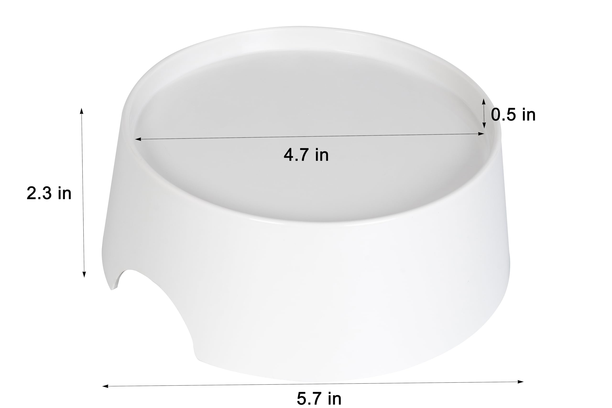 Blaucasa Cat/Dog Bowl Stand Set of 2, Elevated Cat Bowl Stand, Raised Stand for Food and Water Cat Bowls, Non Slip Pet Feeding Station,Prevent Neck & Whisker Fatigue(White, 5.7" L x 2.3" H)