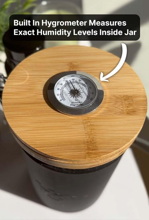 Herb Guard Airtight Jar with Built-in Hygrometer