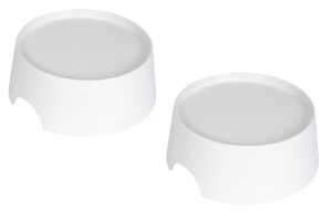 blaucasa cat/dog bowl stand set of 2, elevated cat bowl stand, raised stand for food and water cat bowls, non slip pet feeding station,prevent neck & whisker fatigue(white, 5.7" l x 2.3" h)