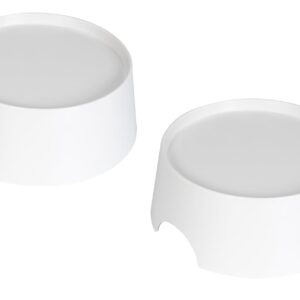 Blaucasa Cat/Dog Bowl Stand Set of 2, Elevated Cat Bowl Stand, Raised Stand for Food and Water Cat Bowls, Non Slip Pet Feeding Station,Prevent Neck & Whisker Fatigue(White, 5.7" L x 2.3" H)