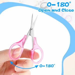 4Pcs Tiny Scissors, Stainless Steel Small Classroom Scissors With Protective Cover Crafting Scissors Suitable for Office Home and School