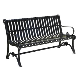 lyxxjrybhd metal bench, outdoor patio bench, outdoor bench with backrest and armrests for porch, pool,garden, lawn, balcony, backyard(size:large)