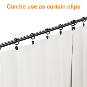 32 Pack Metal Curtain Clips, Small Hook Clips String Lights Clips Heavy-Duty Hooks for Curtain Photos Home Decoration Indoor Outdoor Art Craft Display, Black