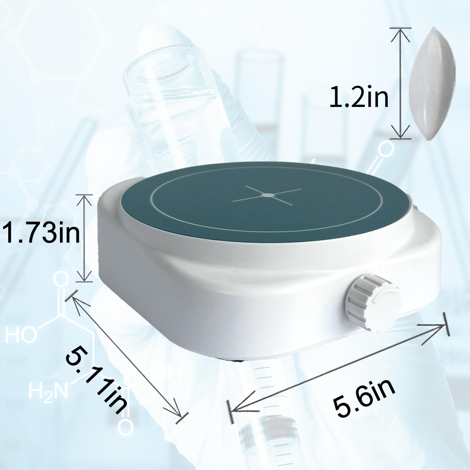 LAB FOUAVE Magnetic Stirrer 200-3500rpm，Maximum stirring capacity 3000ml，Suitable for schools, work, or experimental projects，Laboratory Mini Magnetic Mixer Stirrer(No Heating)