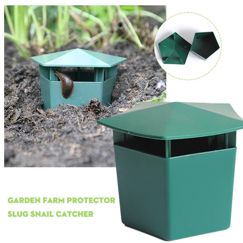 Slug Plastic Box,Slug 𝐓𝐫𝐚𝐩𝐬 for Garden, Beer Slug & Snail 𝐓𝐫𝐚𝐩𝐬 Friendly to Catch Snails 𝐂𝐚𝐭𝐜𝐡𝐞𝐫,Reusable Plastic Slug Beer 𝐓𝐫𝐚𝐩𝐬 for Garden,Snail 𝐓𝐫𝐚𝐩𝐩𝐞𝐫 Slug House 8pcs