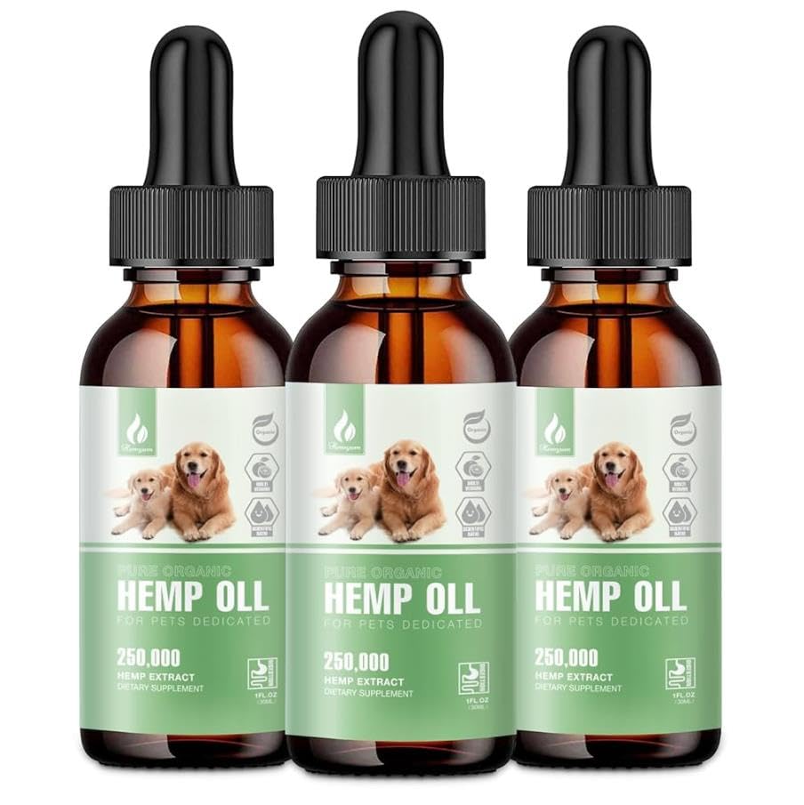 Pet Hemp Oil for Dogs and Cats,Organic Hemp Extract Drops, Sleep Aid Anxiety,Stress, Hip & Joint Pain Relief, Dog Calming Treats Rich in Omega 3-6-9, Natural Pet Hemp Oil（Natural）