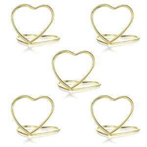 Tucnoeu 30Pcs Photo Holders for Tables Gold Heart Table Number Holder Perfect for Centerpieces, Wedding Receptions, Parties, Birthdays