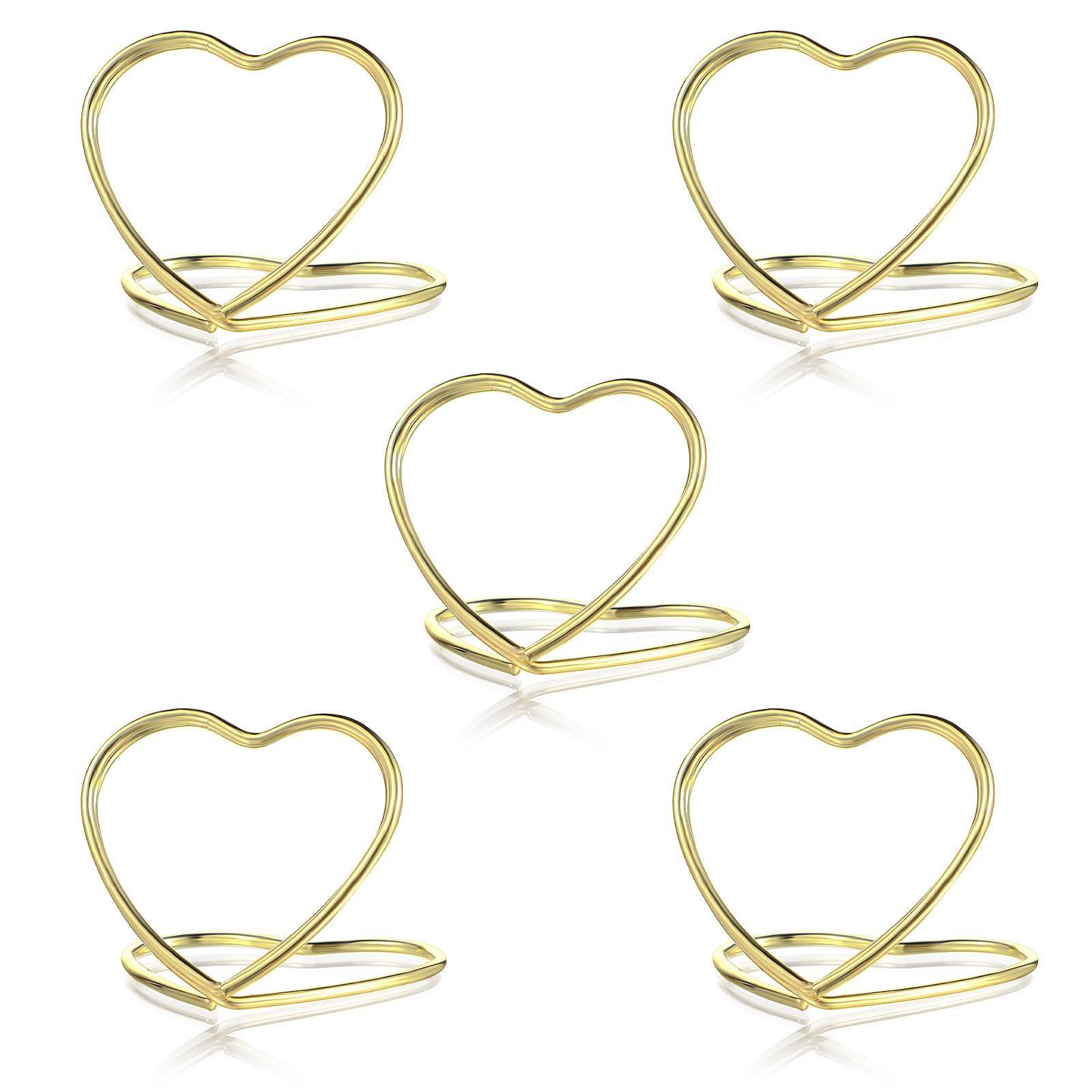 Tucnoeu 30Pcs Photo Holders for Tables Gold Heart Table Number Holder Perfect for Centerpieces, Wedding Receptions, Parties, Birthdays