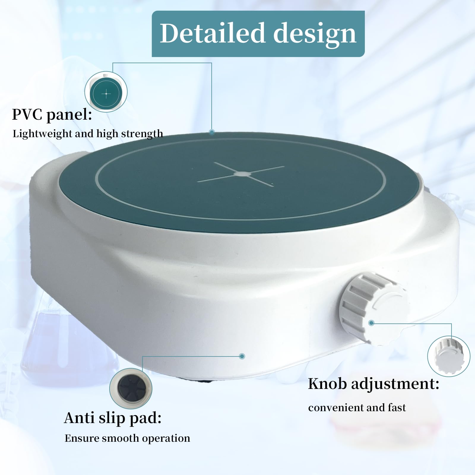 LAB FOUAVE Magnetic Stirrer 200-3500rpm，Maximum stirring capacity 3000ml，Suitable for schools, work, or experimental projects，Laboratory Mini Magnetic Mixer Stirrer(No Heating)