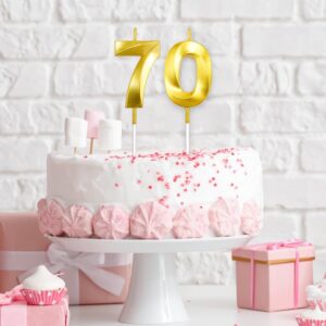 70th Birthday Candles Happy 70th Birthday Cake Topper 70th Birthday Decorations for Women Gold Number Candles Birthday Candles Numbers Velas De Cumpleaños 70th Birthday Decorations Men Gold Candles