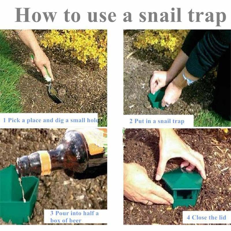 Slug Plastic Box,Slug 𝐓𝐫𝐚𝐩𝐬 for Garden, Beer Slug & Snail 𝐓𝐫𝐚𝐩𝐬 Friendly to Catch Snails 𝐂𝐚𝐭𝐜𝐡𝐞𝐫,Reusable Plastic Slug Beer 𝐓𝐫𝐚𝐩𝐬 for Garden,Snail 𝐓𝐫𝐚𝐩𝐩𝐞𝐫 Slug House 8pcs